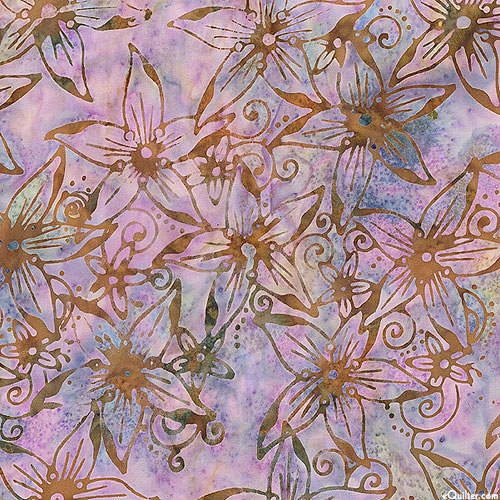 Benartex Fabrics Bali Fantasy Garden - Clematis Batik - Mauve