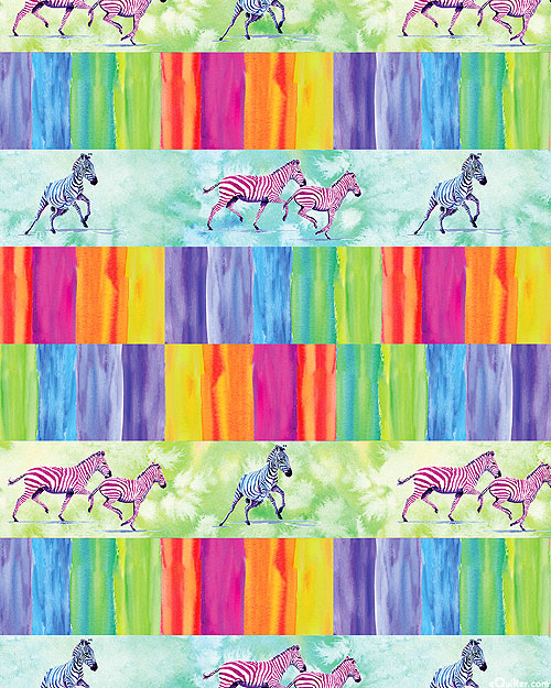 Benartex Fabrics Starlight Safari - Zebra Colorplay Stripe - Multi