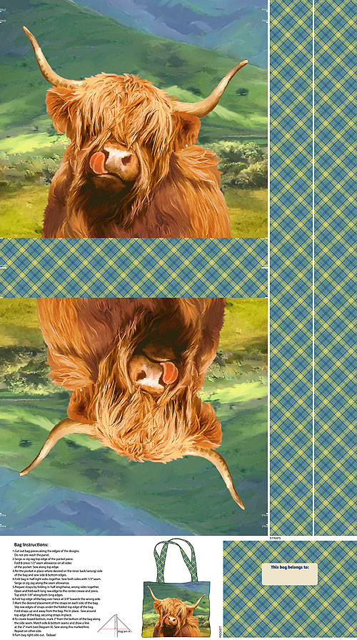 Northcott Fabrics Highland Home - Tote Bag - COTTON - 24" x 44" PANEL