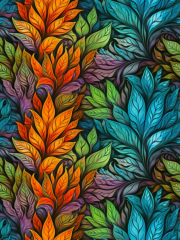 Rubin Design Studio Mysterious Forest Leaves 2 - Multi